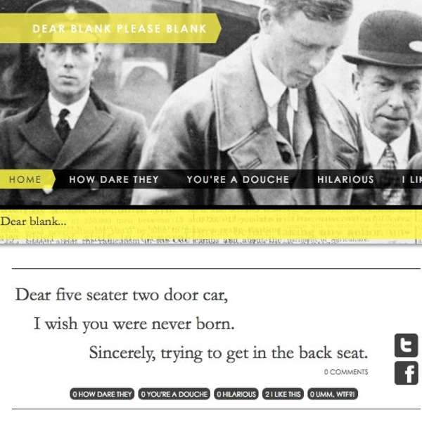 Dear Blank Please Blank - Thrillist