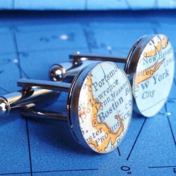 Custom Vintage Map Cufflinks - Own - Thrillist Nation