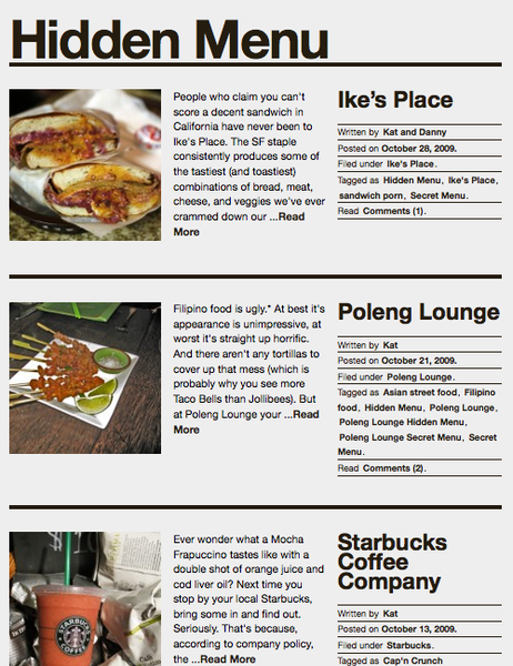 Hidden Menu - Thrillist San Francisco