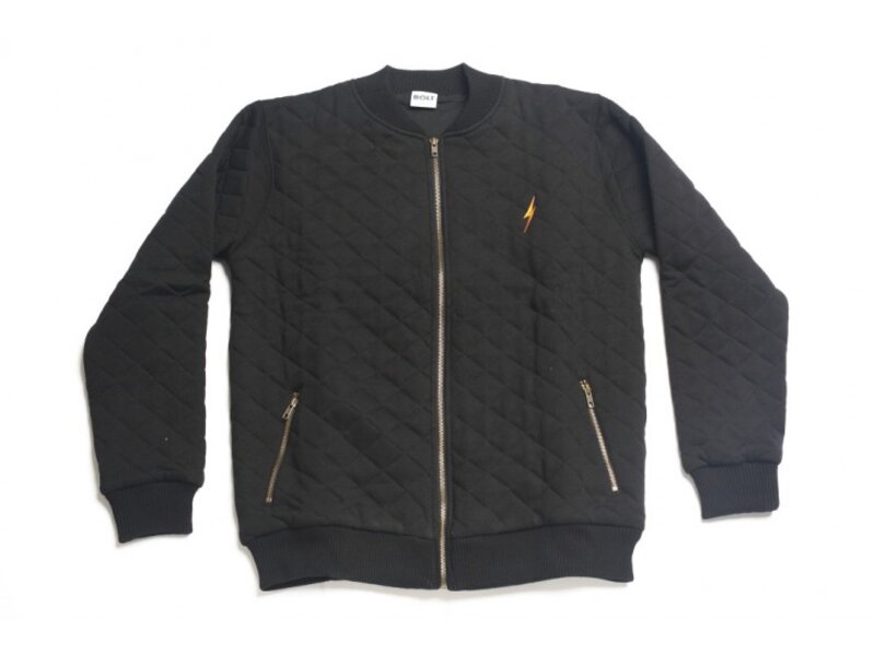 Lightning Bolt Quilted Bomber Fleece Jacket - Own - Thrillist Nation