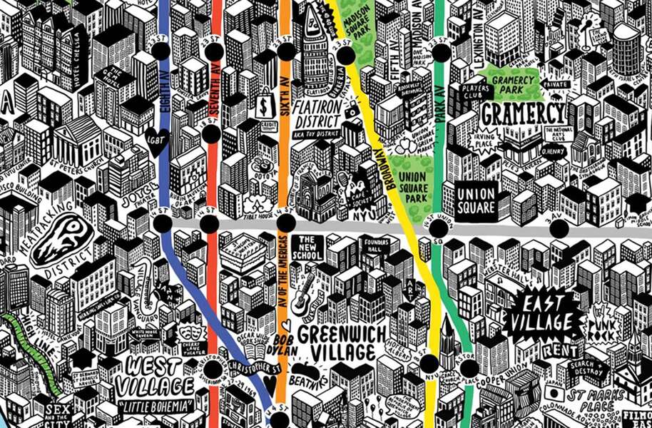 Hand Drawn Map of NYC - Own - Thrillist Nation