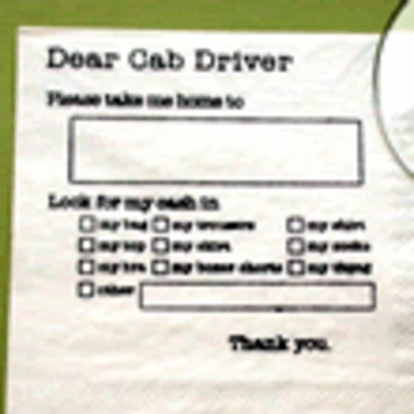 Dear Cab Driver Cocktail Napkins - Thrillist Nation