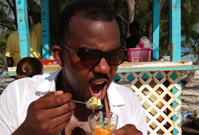 Exuma Bahamas - Eating Conch Dork and Swimming with Feral Pigs