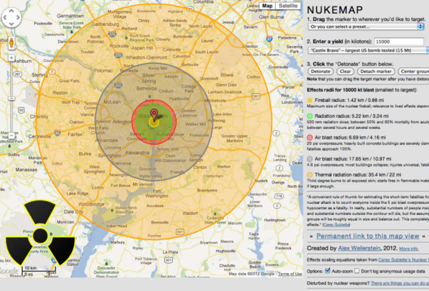 Nukemap - Entertainment - Thrillist Washington DC