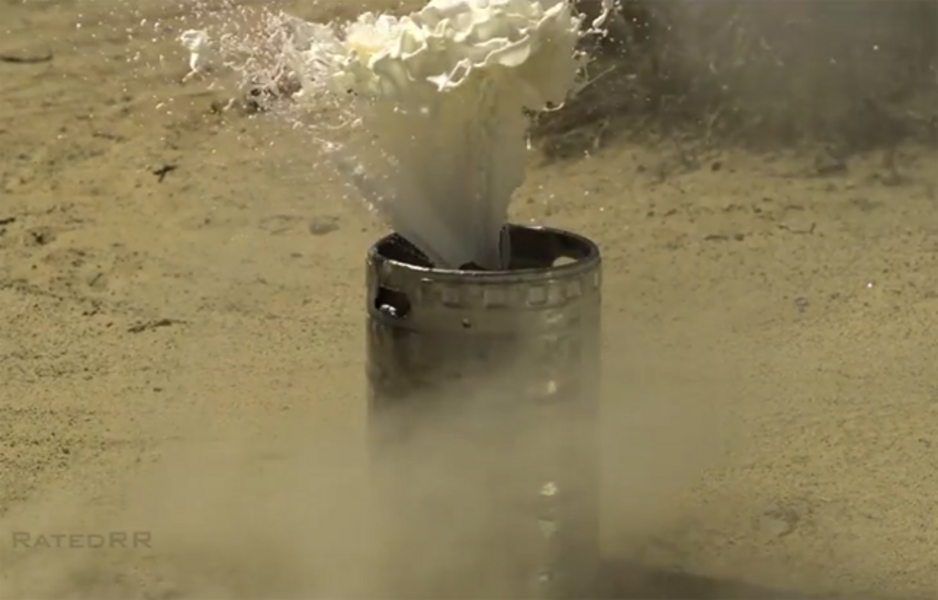 Tap a Keg With a Detonation Cord - Opening and Blowing Up Beer Kegs ...