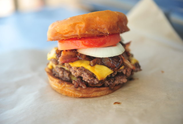 Double cheeseburger at Burger Radio