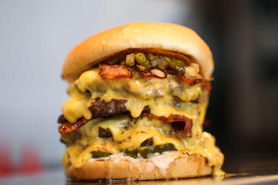 P. Terry's - Behold the P. Scary: A massive, four-patty P. Terry's ...