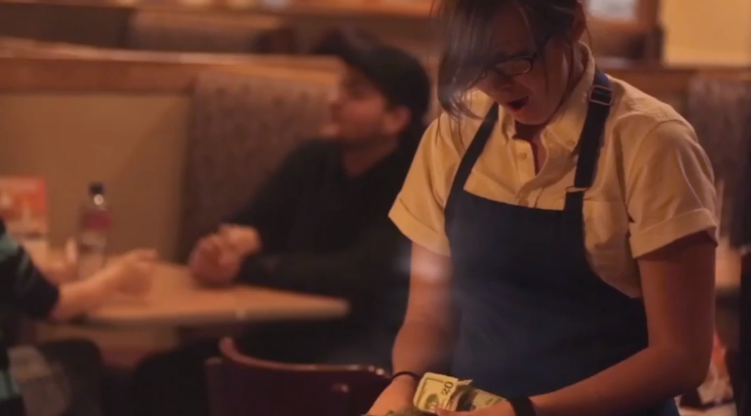 Restaurant Tipping Video - Waiters Freak Out After Receiving $200 Tips ...